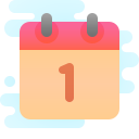 Calendar 1 icon in Cute Outline Style