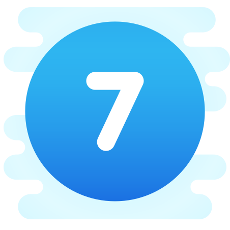 Circled 7 icon in Cute Clipart Style