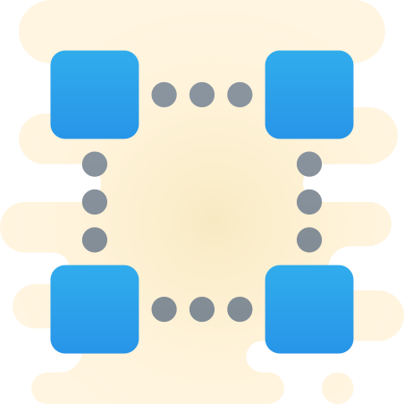 Blockchain Technology icon in Cute Clipart Style