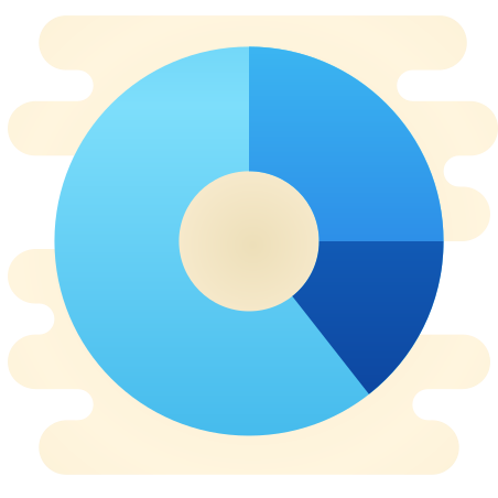 Doughnut Chart icon in Cute Clipart Style