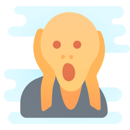 Edvard Munch icon in Cute Clipart Style