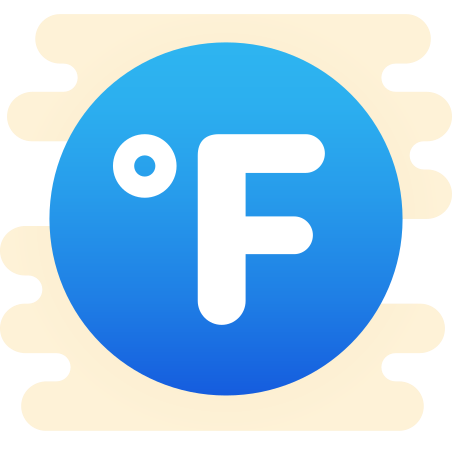 Fahrenheit Symbol icon in Cute Clipart Style