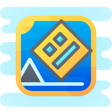 Geometry Dash icon in Cute Clipart Style