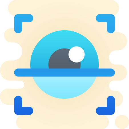 Iris Scan icon in Cute Clipart Style