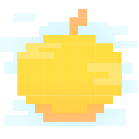Minecraft Golden Apple icon in Cute Clipart Style