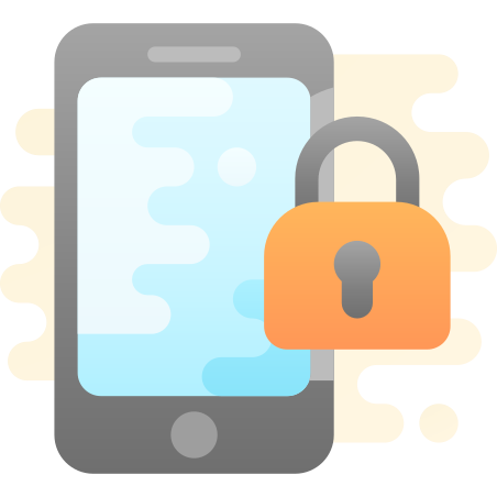 Phonelink Lock icon in Cute Clipart Style