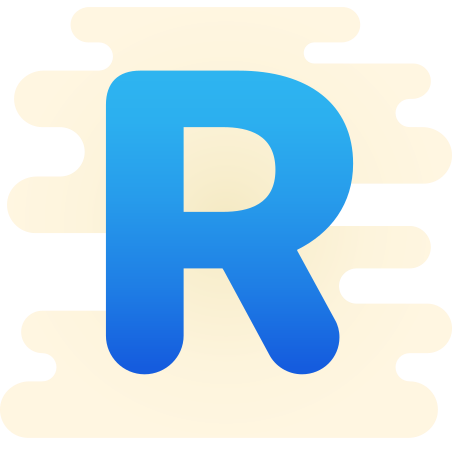 R icon in Cute Clipart Style