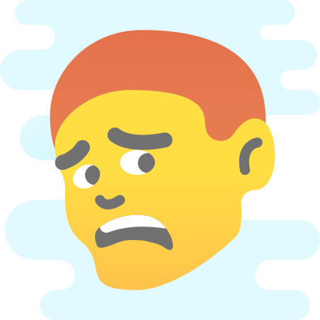 Scared Face Meme icon in Cute Clipart Style