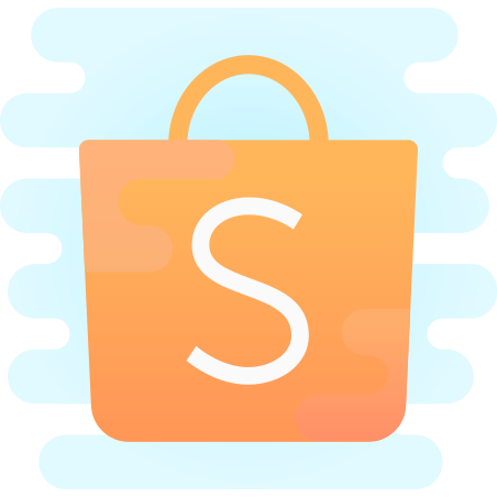 Shopee icon in Cute Clipart Style