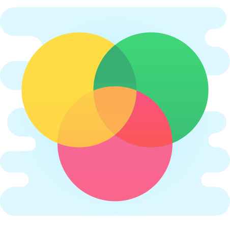 Venn Diagram icon in Cute Clipart Style