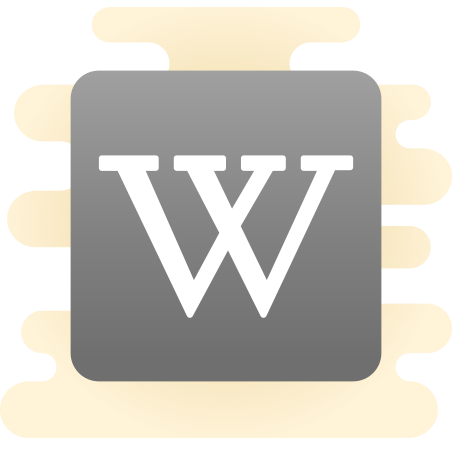 Wikipedia icon in Cute Clipart Style