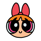 Blossom Powerpuff Girls icon in Doodle Style