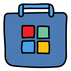 Microsoft Store icon in Doodle Style