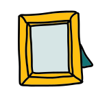 Stehender Bilderrahmen Icon im Doodle Stil