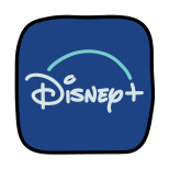 Disney Plus icon in Doodle Style