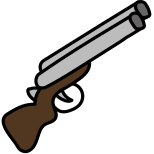 Double Barrel Shotgun icon in Doodle Style