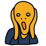 Edvard Munch icon in Doodle Style