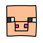 Minecraft Pig icon in Doodle Style
