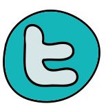 Old Twitter Logo icon in Doodle Style