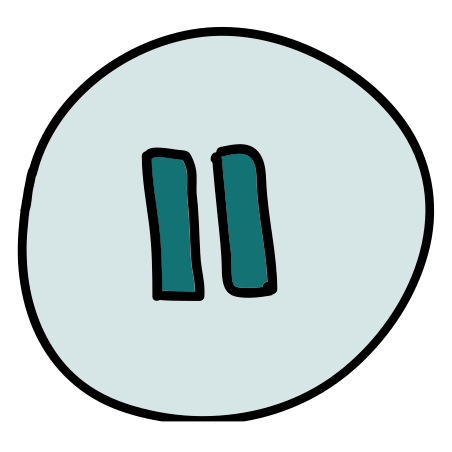 Pause Button icon in Doodle Style