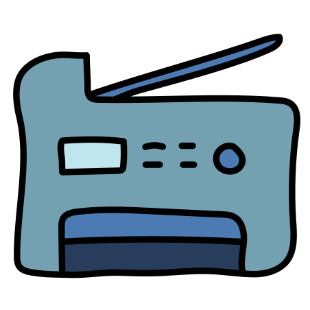 Copy Machine icon in Doodle Style