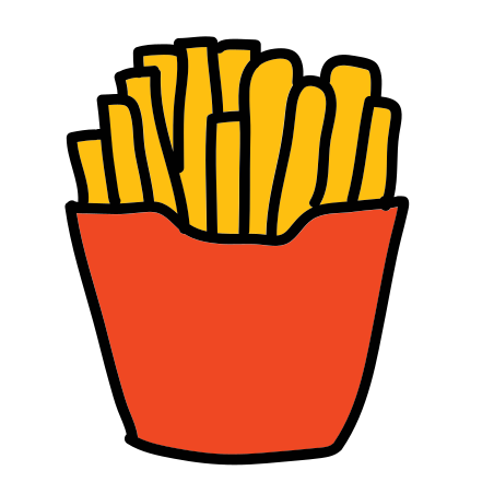 French Fries icon in Doodle Style