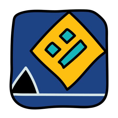 Geometry Dash icon in Doodle Style