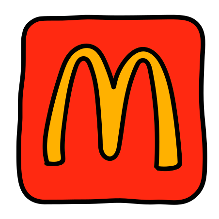 Mcdonalds App icon in Doodle Style
