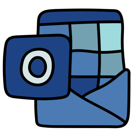 Microsoft Outlook 2019 icon in Doodle Style