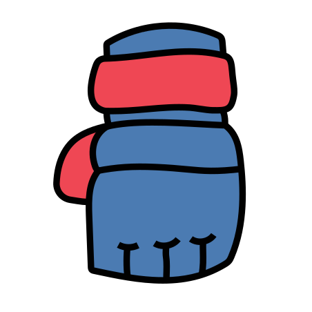 MMA Fighter Glove icon in Doodle Style