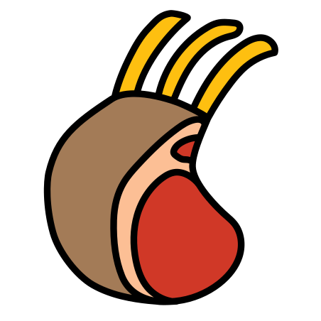 Rack of Lamb icon in Doodle Style