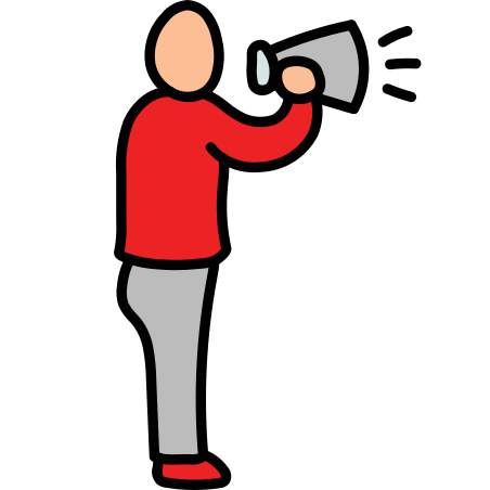 Shouting icon in Doodle Style
