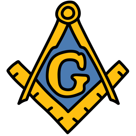Square and compasses icon in Doodle Style