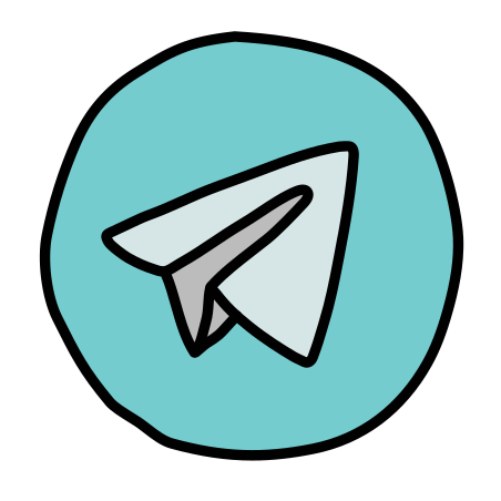 Telegram App icon in Doodle Style