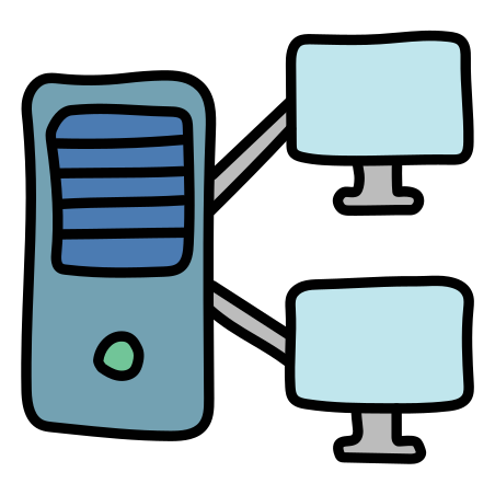 Thin Client icon in Doodle Style