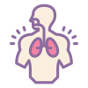 Respiratory System icon in Cute Color Style