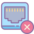 Ethernet Off icon in Cute Color Style
