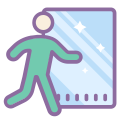 Exit Sign icon in Cute Color Style