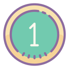 Level 1 icon in Cute Color Style