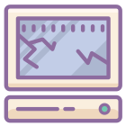 Broken Computer icon in Cute Color Style