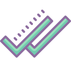 Double Tick icon in Cute Color Style