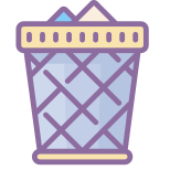 Full Trash icon in Cute Color Style