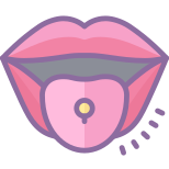 Tongue Piercing icon in Cute Color Style