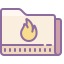 Burn Folder icon in Cute Outline Style