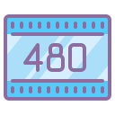 480p icon in Cute Outline Style