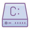 C Drive 2 icon in Cute Outline Style