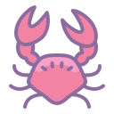 Crab icon in Ice Cream Style