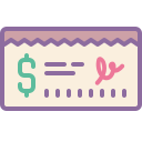 Paycheque icon in Ice Cream Style