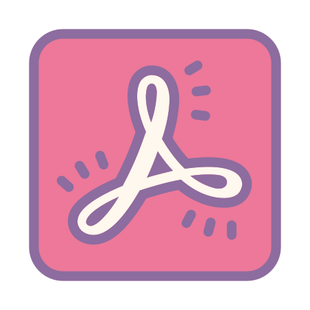Adobe Acrobat Reader icon in Cute Color Style