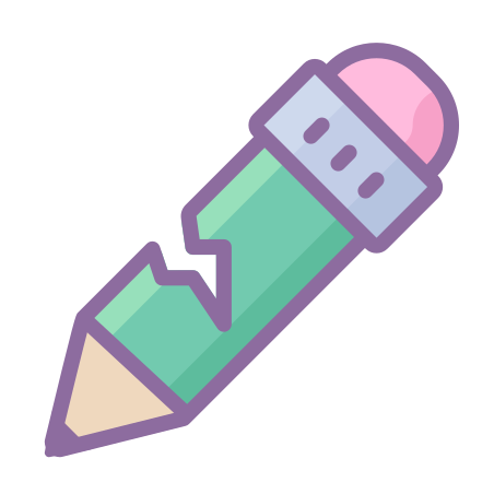 Broken Pencil icon in Cute Color Style